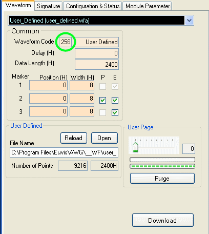 User Defined Waveform Files